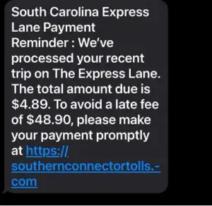 Southern Connector Toll Scam Text: Beware Of This Smishing Text! - Ibisik