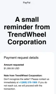 Beware Of The TrendWheel Corporation Paypal Scam! - Ibisik